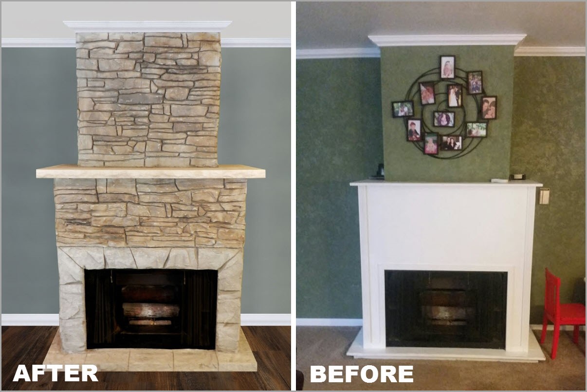 Modernize Your Fireplace with Vertical Concrete Resurfacing | Concrete ...