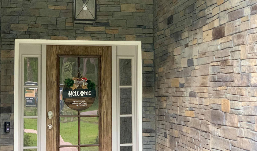 Stamped Concrete Walls and Fireplaces | Concrete Craft